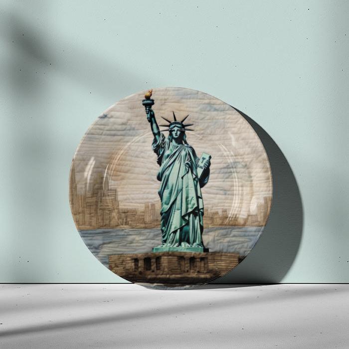 Statue of Liberty Ceramic Travel Wall Plate for Home Decor – The Atrang