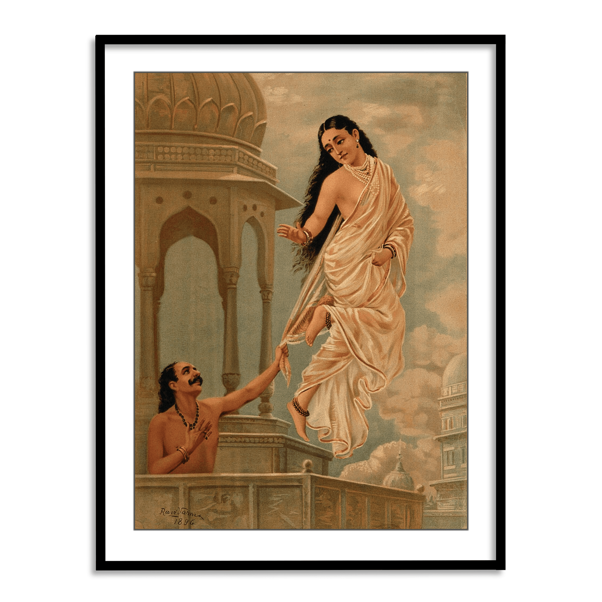 Story of Pururavas and Urvashi by Raja Ravi Varma Wall Art Painting ...